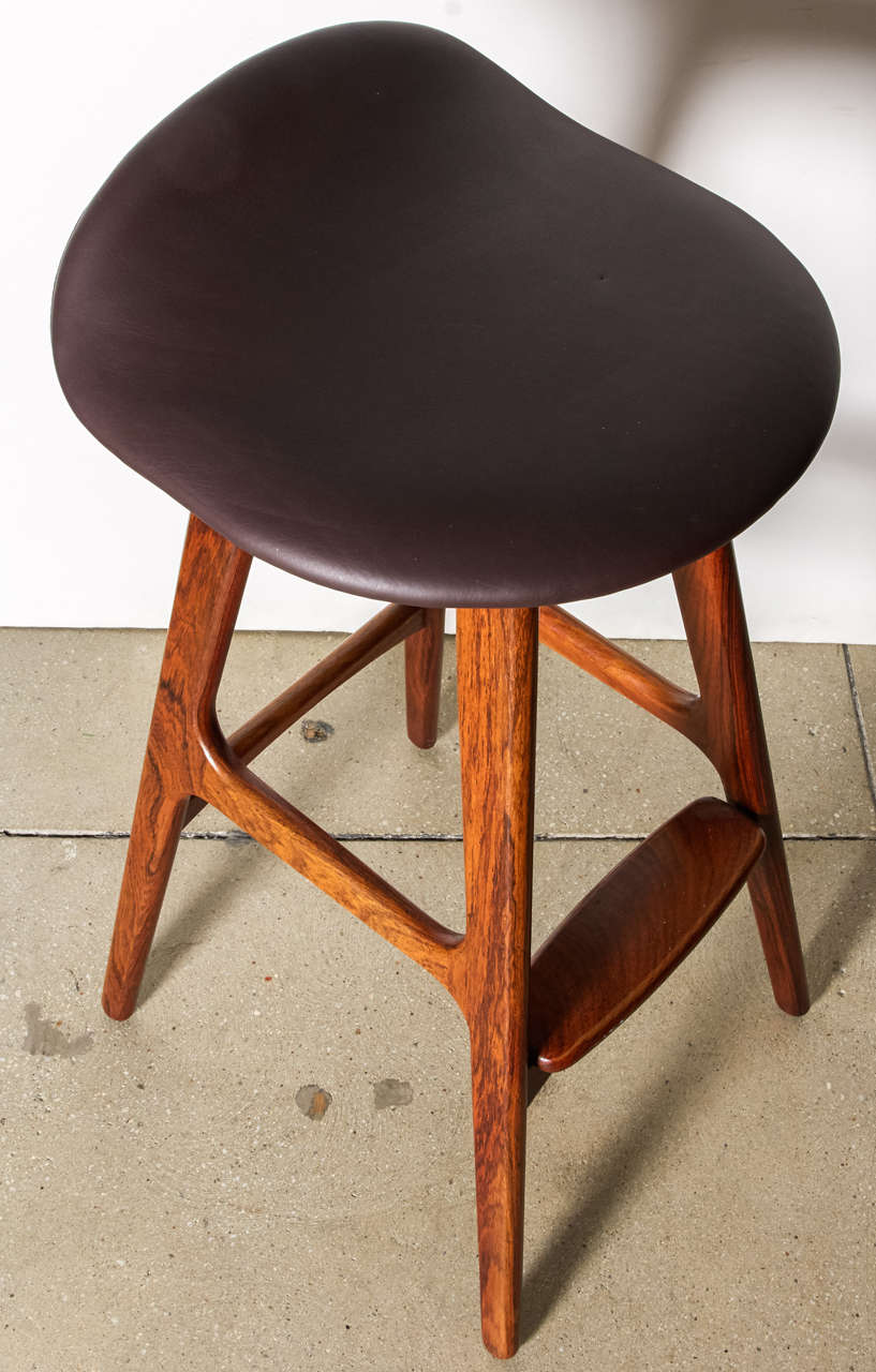 Rare All Rosewood Bar Stools by Erik Buck - Set of Three at 1stDibs