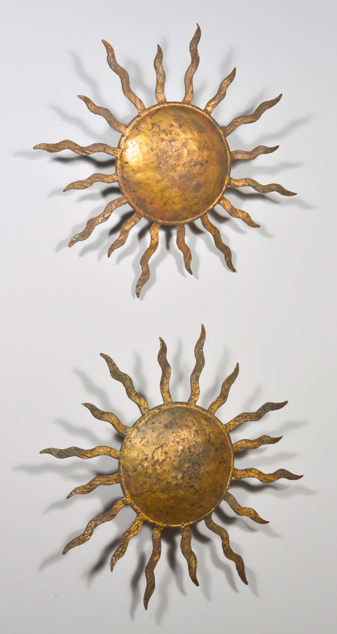 1940's Italian Sun Sconces For Sale at 1stDibs