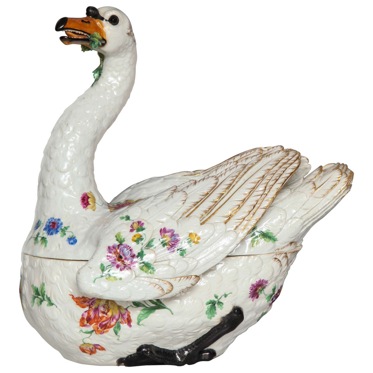 Large 18th Century Meissen Porcelain Covered Swan Tureen at 1stDibs ...