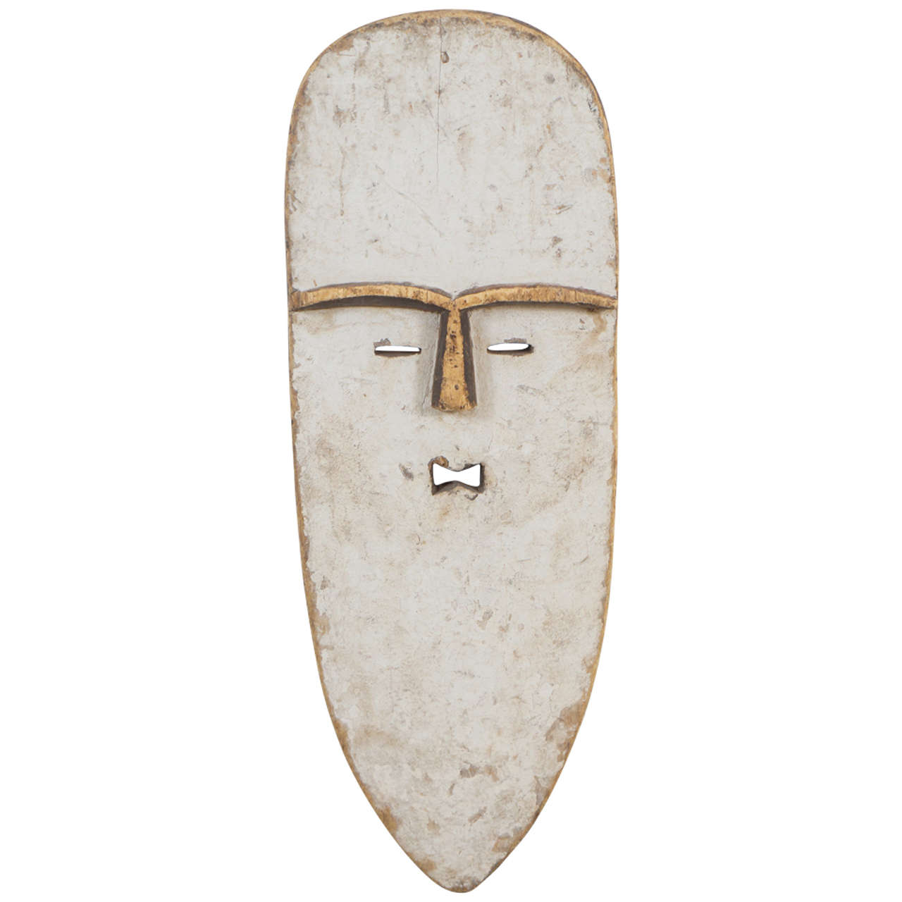African Mask in Distressed White Paint at 1stDibs | white african mask