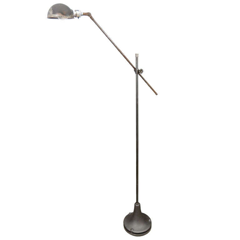 Adjustable, Swing-Arm Floor Lamps, Pair at 1stDibs