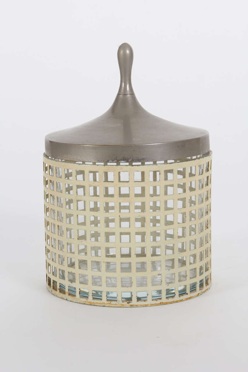 Josef Hoffmann, Wiener Werkstätte "Gitterwerk" Covered Sweets Jar ...