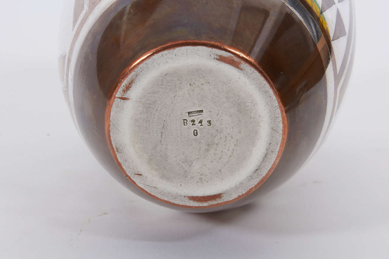 Christofle, Luc Lanel French Art Deco Dinanderie Ovoid Vase, circa 1930 ...