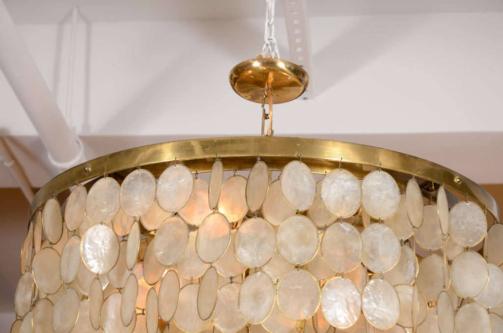 Captivating Capiz Shell Chandelier at 1stDibs | brass capiz chandelier ...
