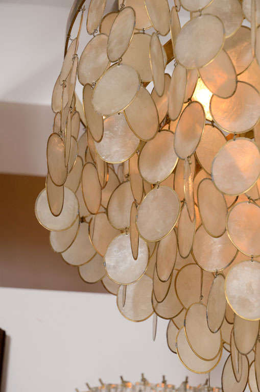 Captivating Capiz Shell Chandelier at 1stDibs | brass capiz chandelier ...