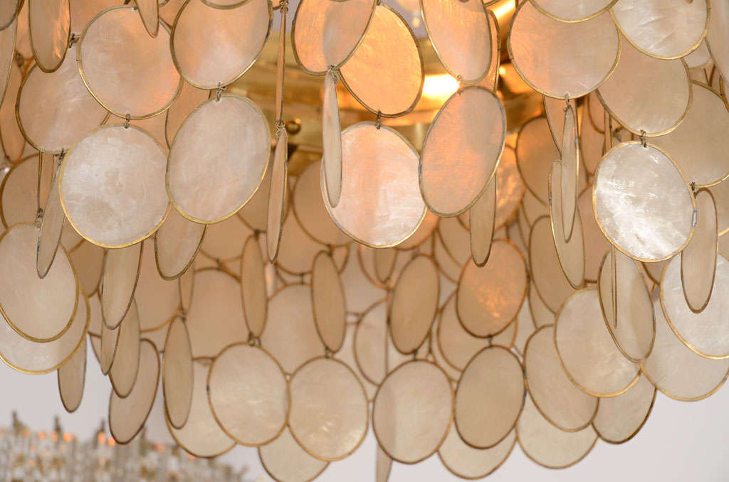 Captivating Capiz Shell Chandelier at 1stDibs | brass capiz chandelier ...