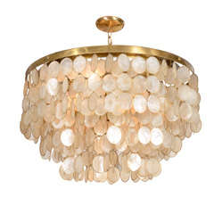 Captivating Capiz Shell Chandelier at 1stDibs | brass capiz chandelier ...