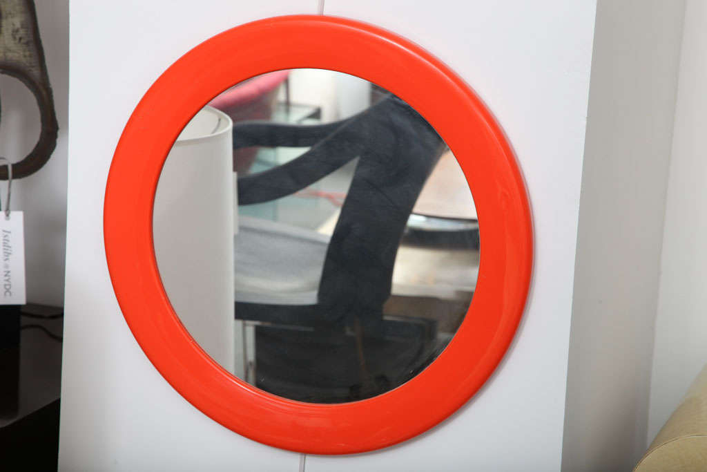 French Round Orange Resin Mirror by Syla For Sale at 1stDibs | orange ...