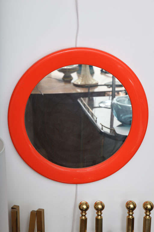 French Round Orange Resin Mirror by Syla For Sale at 1stDibs | orange ...