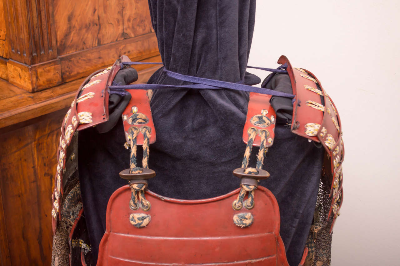 Suit of Red Lacquer Japanese Fighting Armor of the Late Edo Period For ...