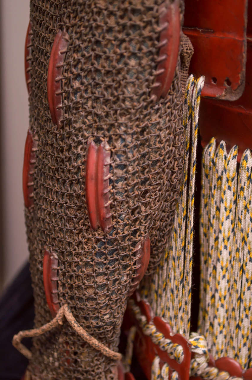 Suit of Red Lacquer Japanese Fighting Armor of the Late Edo Period For ...