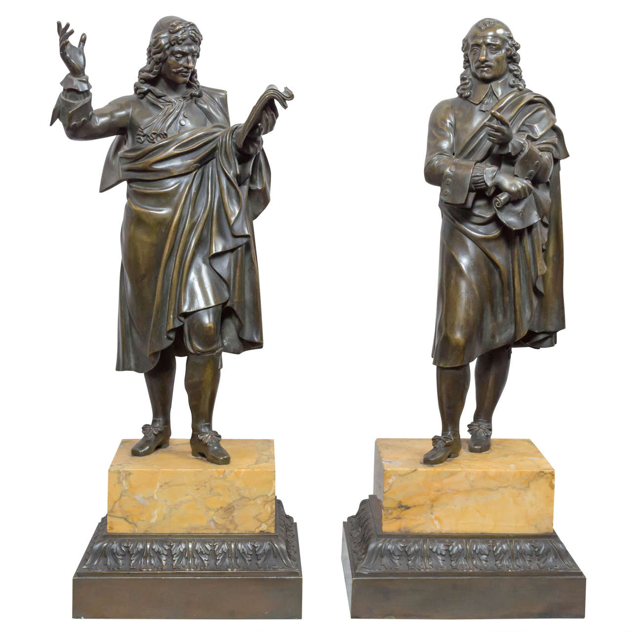Pair of Bronze French Philosophers at 1stDibs