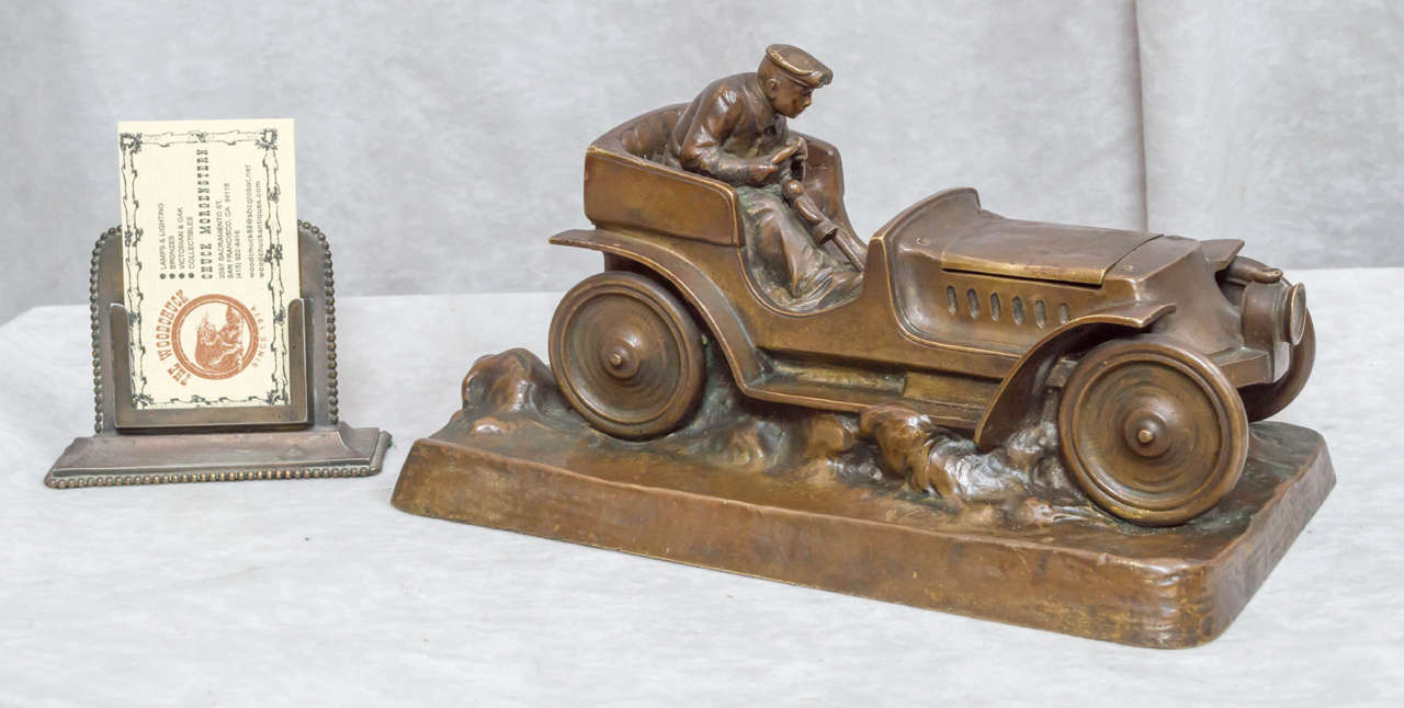 Austrian Bronze Inkwell of an Automobile and Driver ca. 1920's at ...