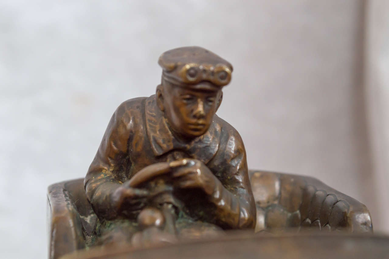 Austrian Bronze Inkwell of an Automobile and Driver ca. 1920's at ...