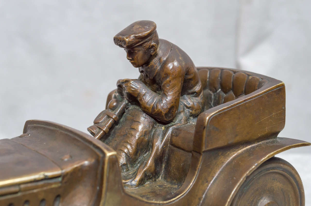 Austrian Bronze Inkwell of an Automobile and Driver ca. 1920's at ...