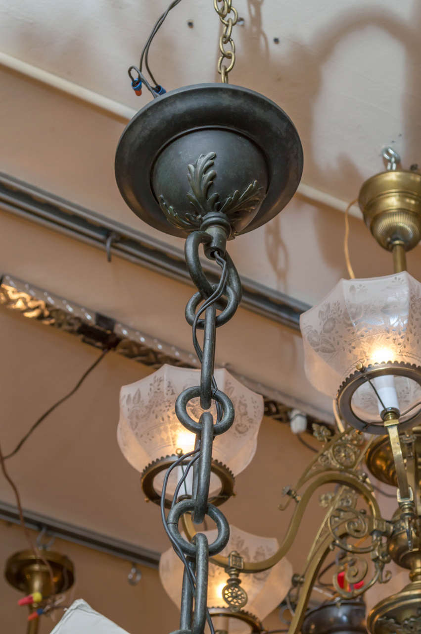 Leaded Glass Hanging Dome by Handel at 1stDibs