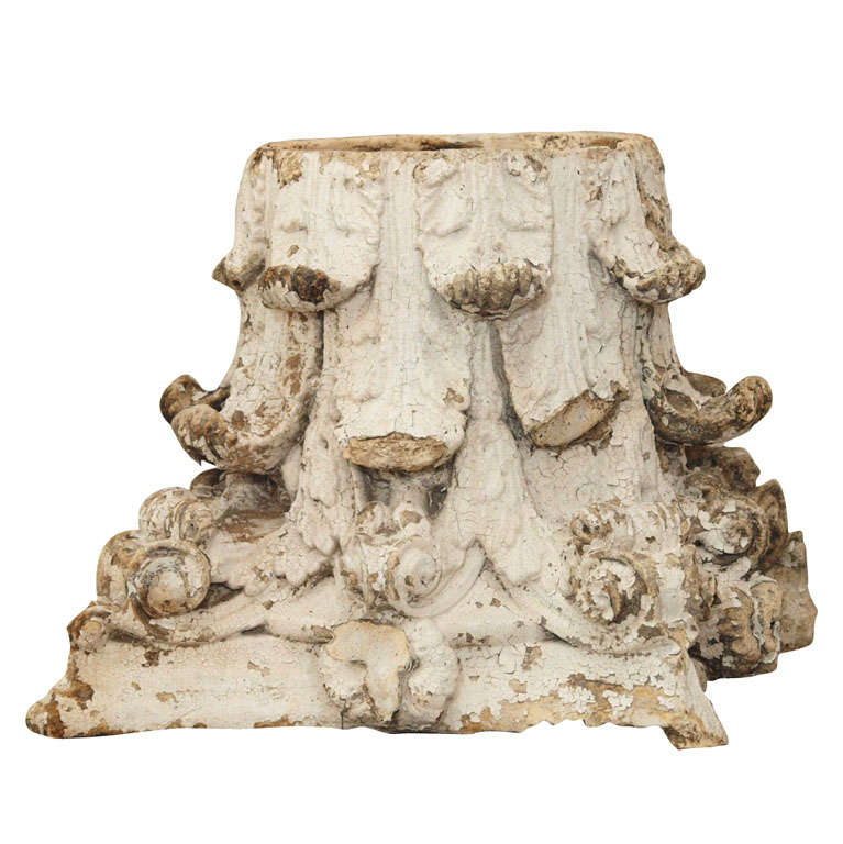 Large Salvaged Corinthian Column Capital Fragment at 1stDibs