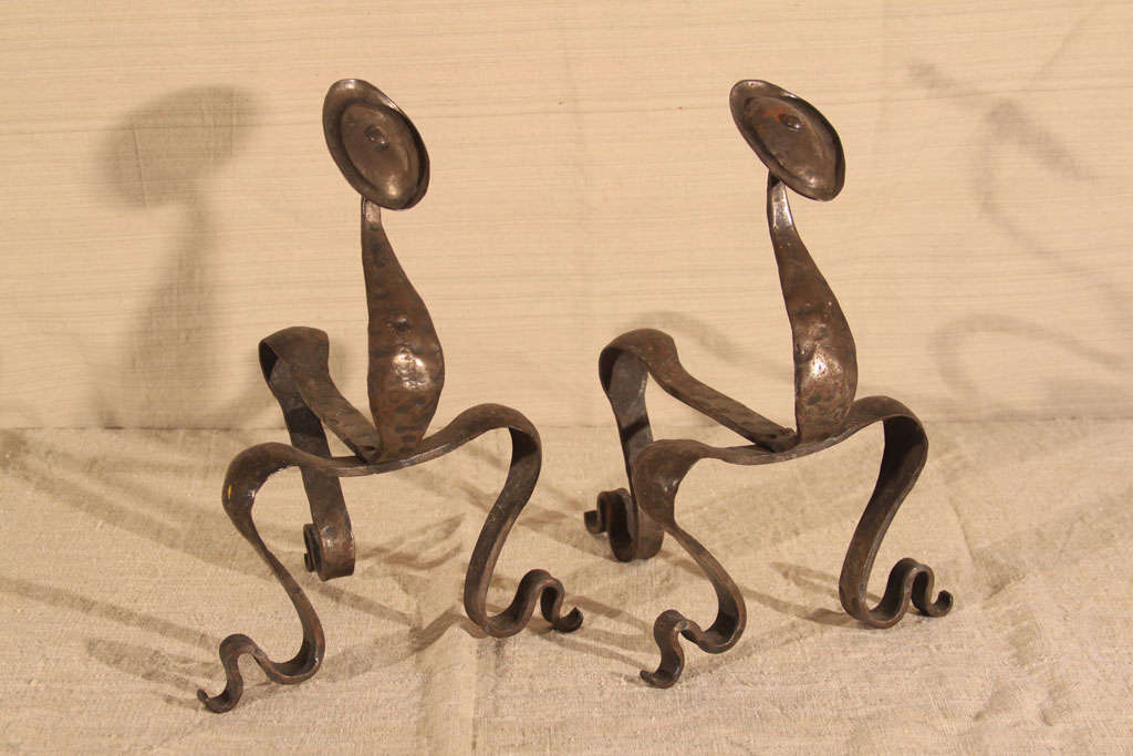 Hand-Wrought Firedogs For Sale at 1stDibs | fire dogs for fireplace ...