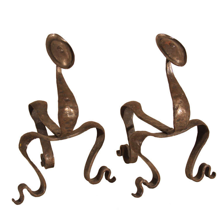 Hand-Wrought Firedogs For Sale at 1stDibs | fire dogs for fireplace ...