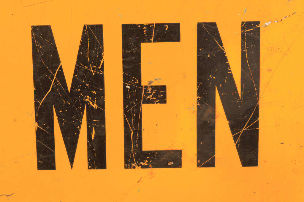 Men Working Utility Workman Sign at 1stDibs