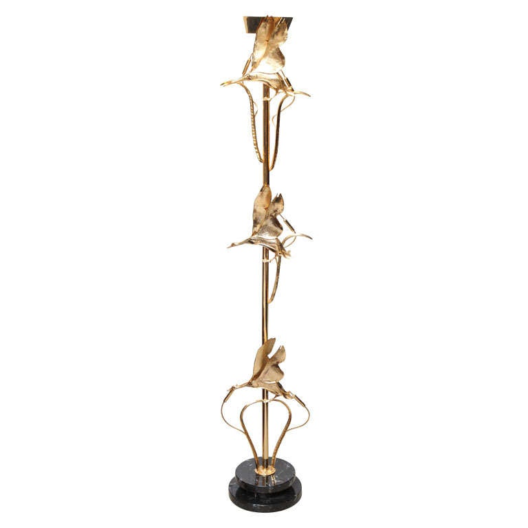 Edra Ines Floor Lamp Sculpture in Hand-Molded Gold Polymer For Sale at ...