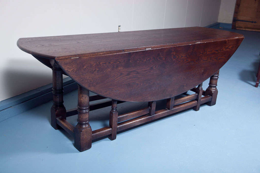 Custom English Oak Gate Leg Table For Sale at 1stDibs
