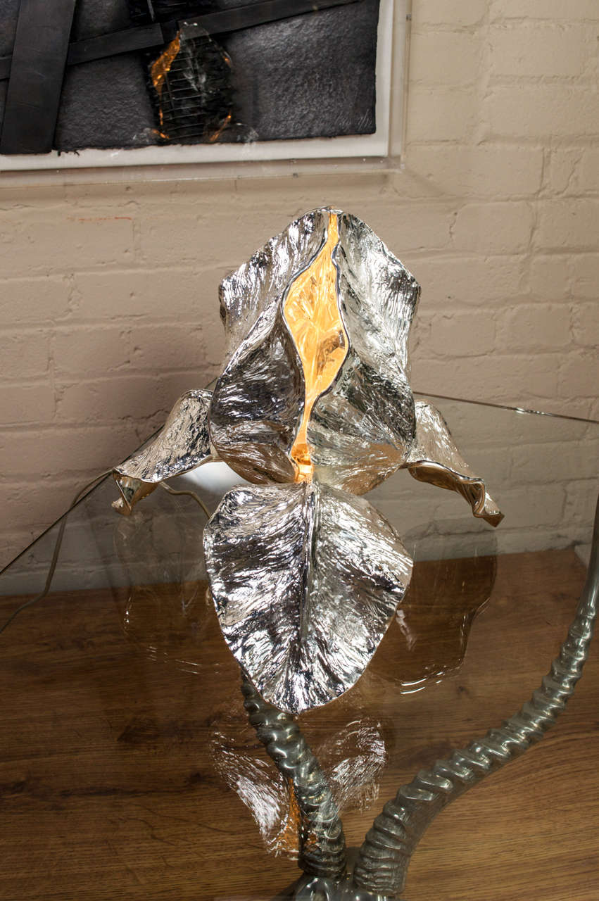 Maison Charles Iris Motif Lamp For Sale at 1stDibs