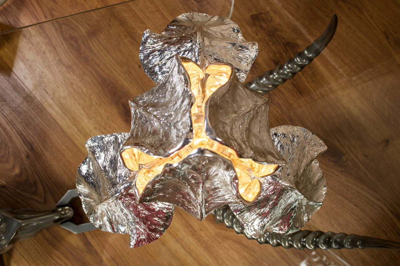 Maison Charles Iris Motif Lamp For Sale at 1stDibs