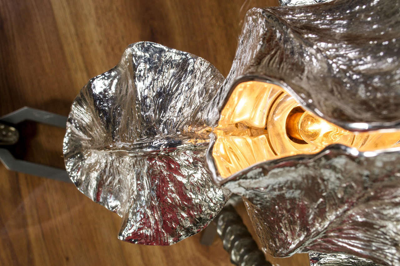 Maison Charles Iris Motif Lamp For Sale at 1stDibs