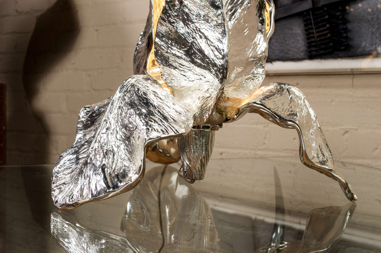 Maison Charles Iris Motif Lamp For Sale at 1stDibs