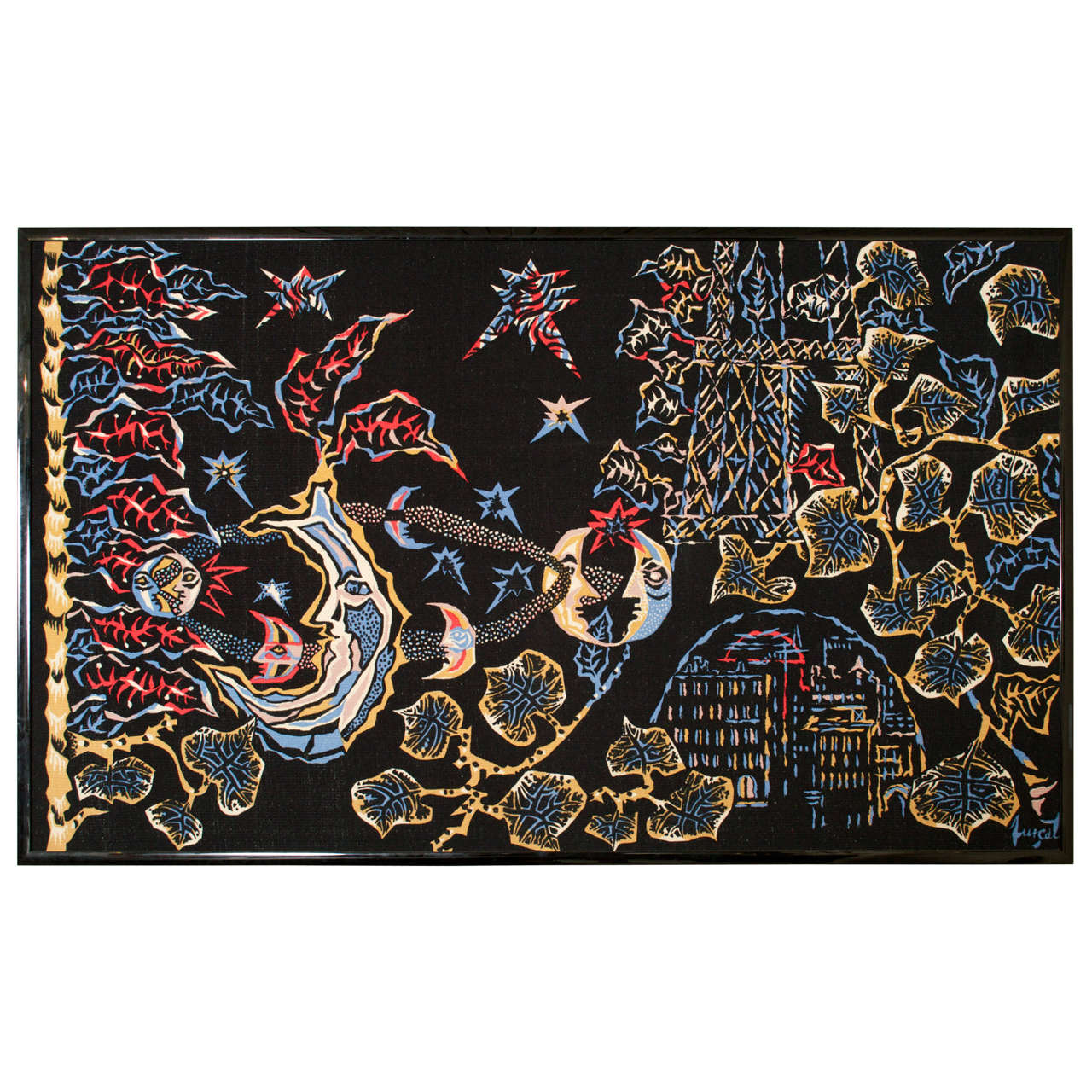 Jean LURCAT - Dramatic Framed Tapestry at 1stDibs