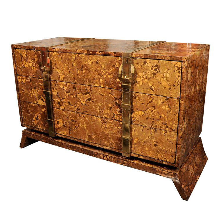 Coconut Shell Chest of Drawers in the Manner of Karl Springer at 1stDibs