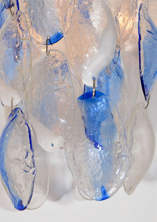 Clear Oval Glass Disk Pendant Light, Mazzega at 1stDibs