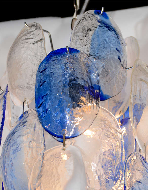 Clear Oval Glass Disk Pendant Light, Mazzega at 1stDibs