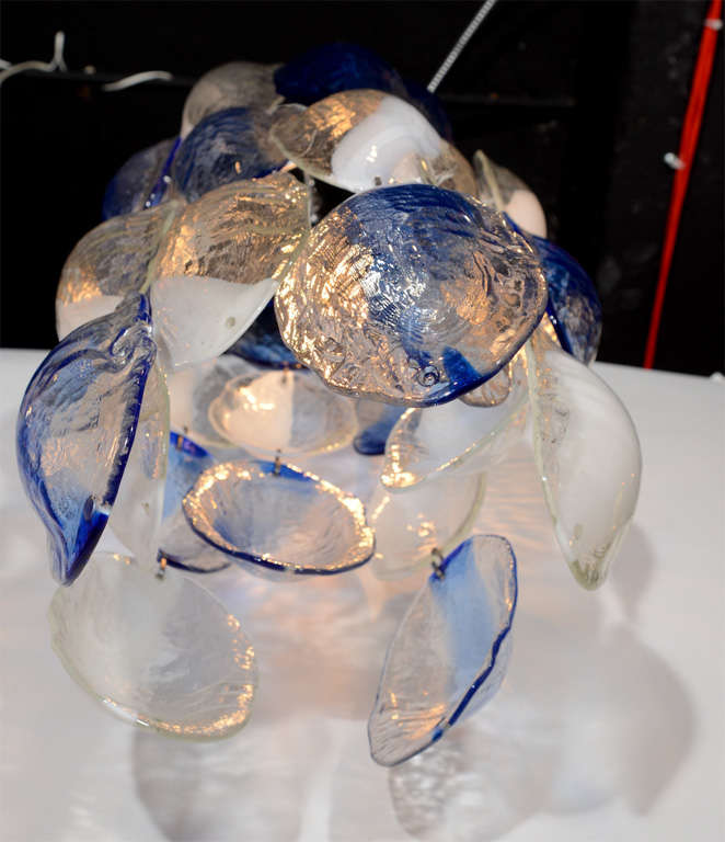 Clear Oval Glass Disk Pendant Light, Mazzega at 1stDibs