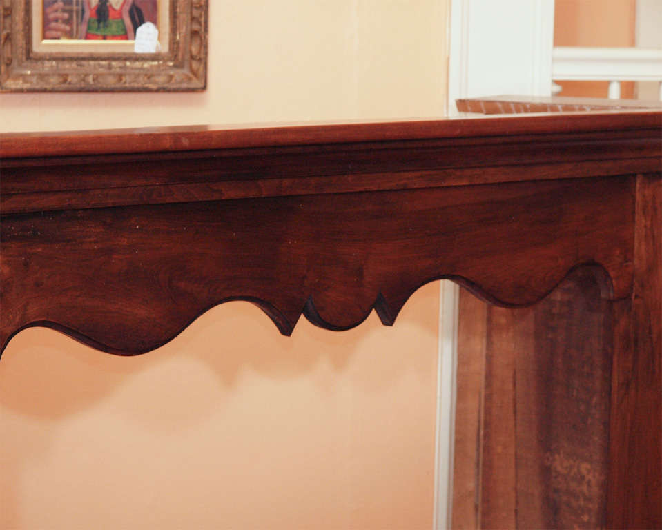 Antique French Walnut Mantle For Sale at 1stDibs