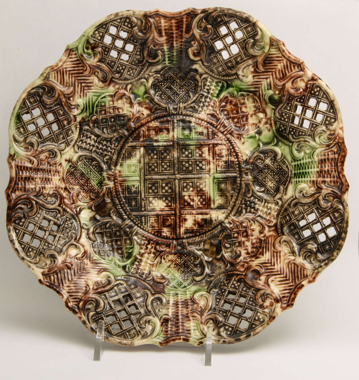 A Rare Whieldon School Pottery Pierced Plate For Sale at 1stDibs