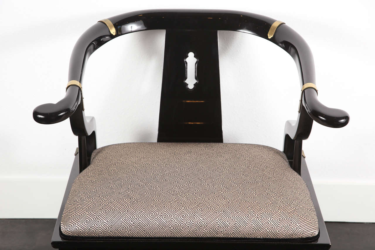 Hollywood Regency Asian Style Arm Chair For Sale at 1stDibs