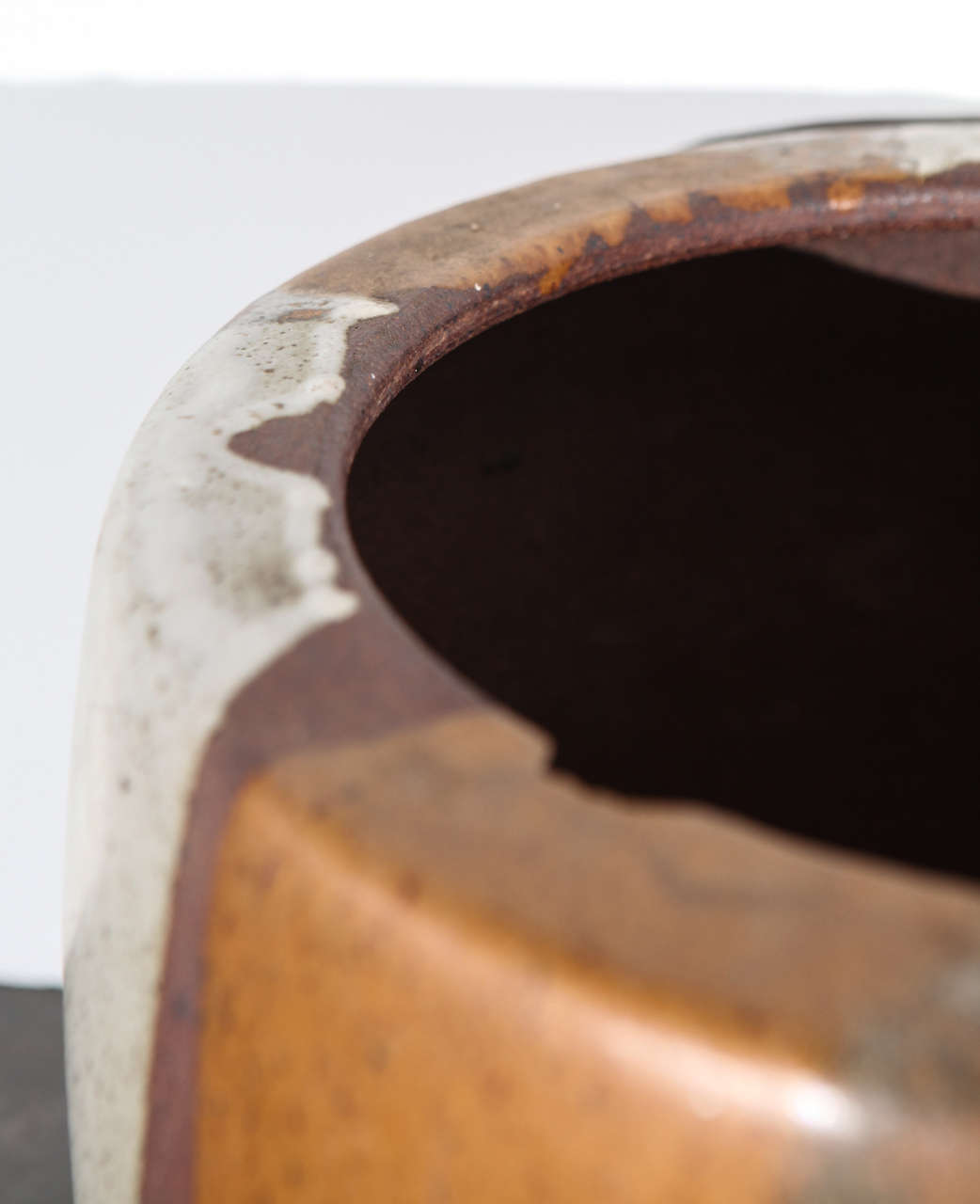 Tri-Color Flame Glaze Decorated Ceramic Planter by David Cressey for AP ...