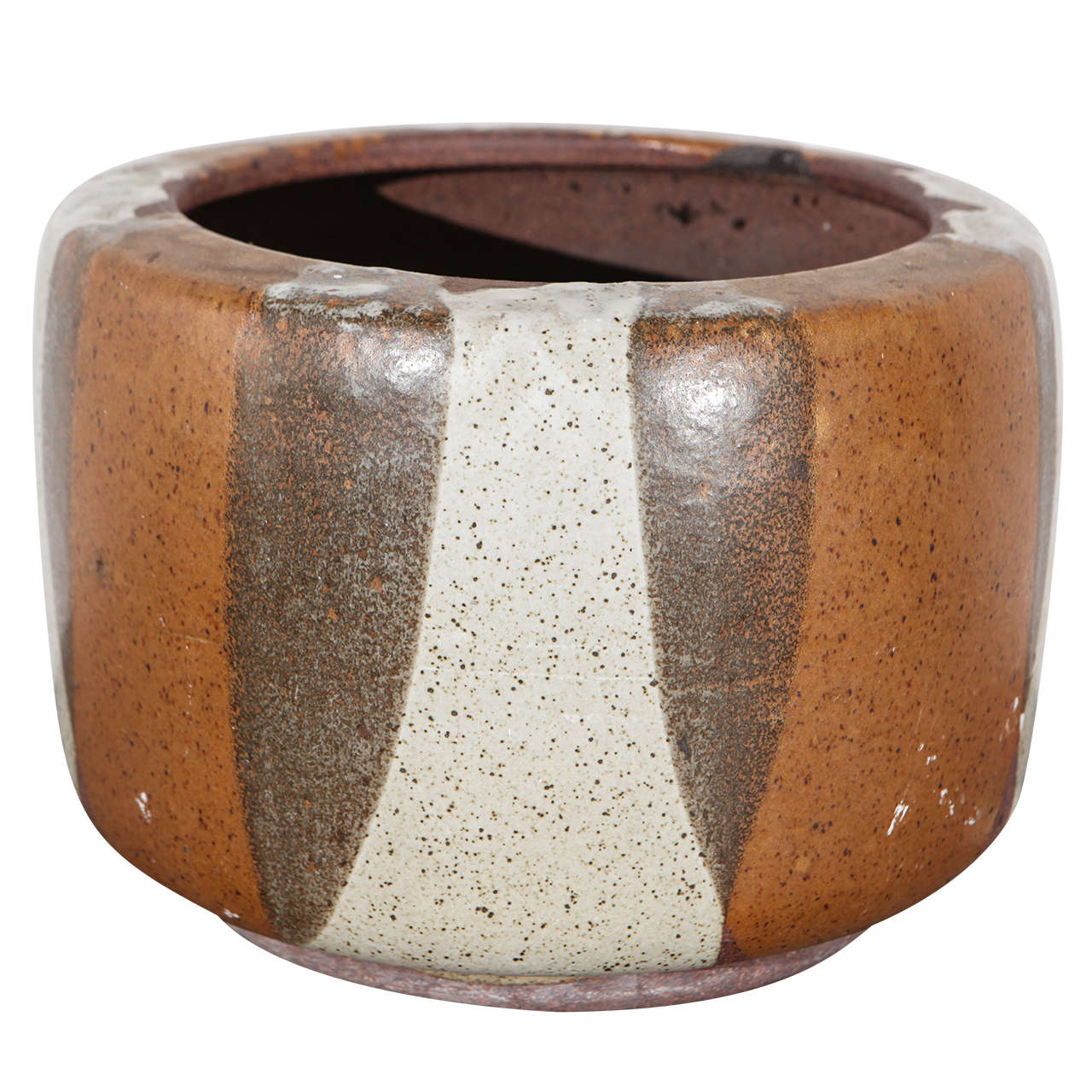 Tri-Color Flame Glaze Decorated Ceramic Planter by David Cressey for AP ...