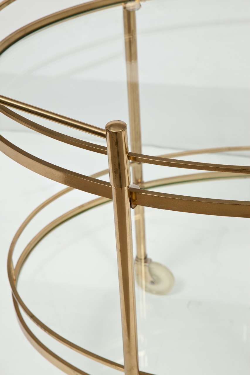Solid Brass Mid Century Modern Oval Bar Or Tea Cart At 1stdibs Mid 8399