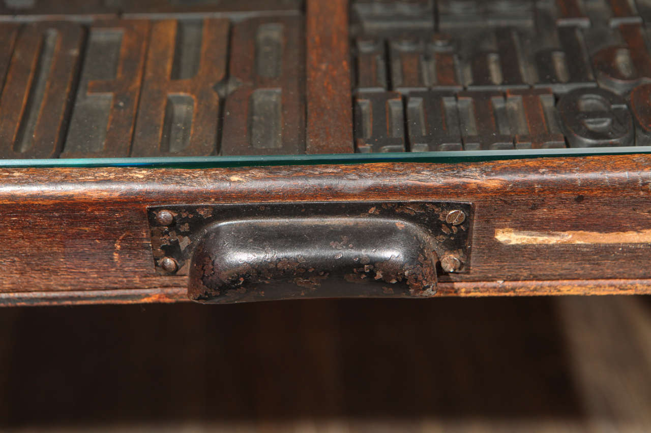 19th Century Antique Drawer Set in a Contemporary Iron Base with Glass ...