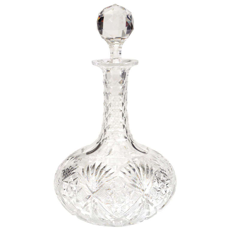 Cut Crystal Decanter with original top at 1stDibs