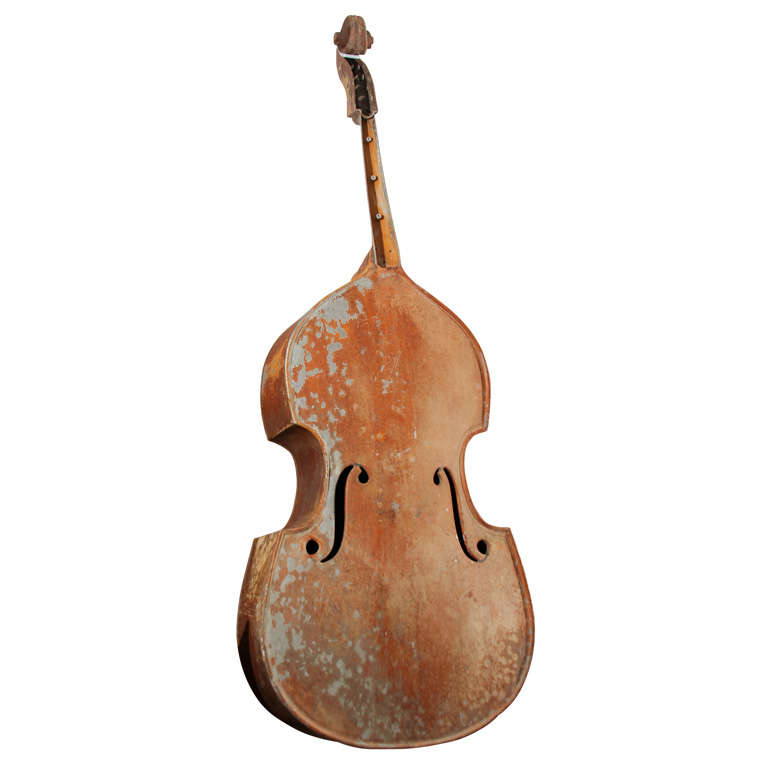 Grain-Painted Cast Aluminum Upright Bass at 1stDibs