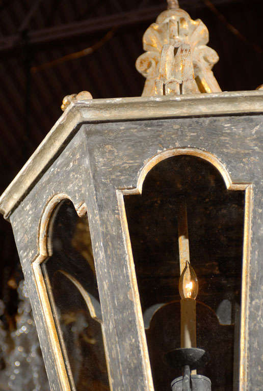 Painted and Giltwood Six Sided Lantern For Sale at 1stDibs