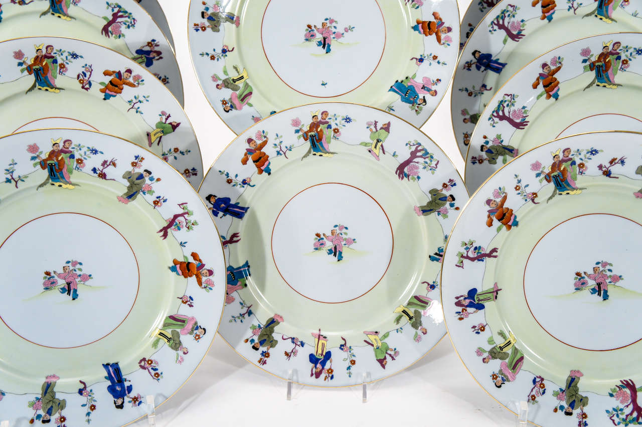 Set of 12 Herend "Csung" Hand-Painted Dinner Plates at 1stDibs