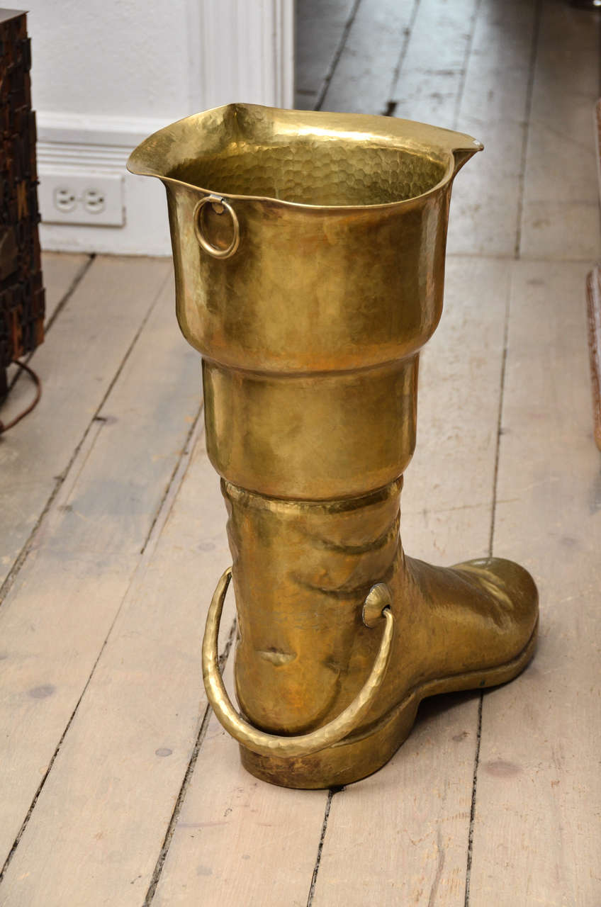 Brass Boot Umbrella Stand at 1stDibs | brass boots, brassboot