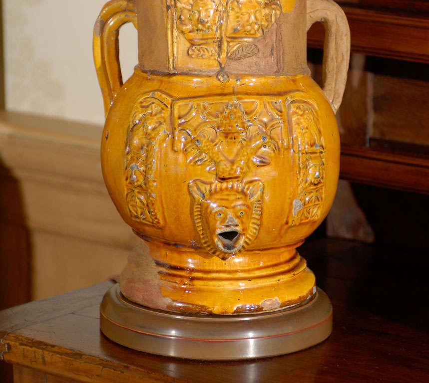 19th Century French Faience Fountain Lamp at 1stDibs