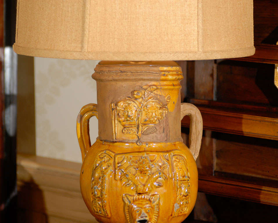 19th Century French Faience Fountain Lamp at 1stDibs
