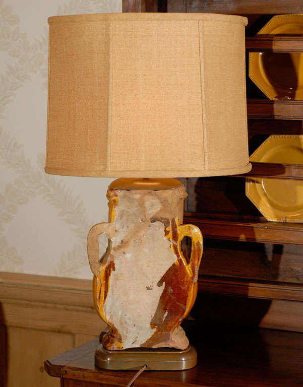 19th Century French Faience Fountain Lamp at 1stDibs